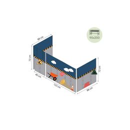 Hoppekids Vorhang f&uuml;r Spielbett 90x200 Construction mehrfarbig Ma&szlig;e (cm): B: 380 H: 72 &raquo; H&ouml;ffner