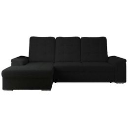 Höffner Ecksofa mit Schlaffunktion Madrito ¦ schwarz ¦ Maße (cm): B: 256 H: 89 » Höffner