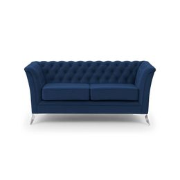 Höffner Chesterfield Einzelsofa Wilhelm ¦ blau ¦ Maße (cm): B: 175 H: 78 » Höffner