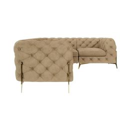 Höffner Chesterfield Ecksofa Natalie beige Maße (cm): B: 264 H: 75 » Höffner