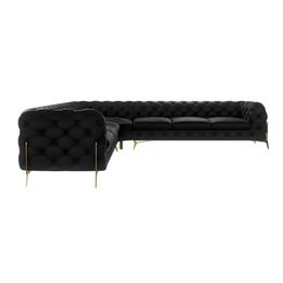 S-STYLE Chesterfield Ecksofa Natalie &brvbar; schwarz &brvbar; Ma&szlig;e (cm): B: 323 H: 75 &raquo; H&ouml;ffner