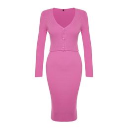 Trendyol Kleid mit Strickjacke Damen Größe L pink