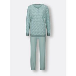 w&auml;schepur w&auml;schepur Damen Schlafanz&uuml;ge, mint-jade-bedruckt + ros&eacute;-burgund-bedruckt, Gr&ouml;&szlig;e 36/38