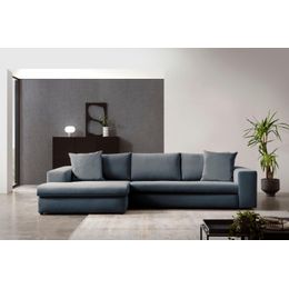 Ecksofa Home Affaire "SLEETLAND XXL in Samtvelours oder Vintage-Leder-Optik, L-Form", grau (anthrazit), B:325cm H:72cm T:167cm, Sofas, Ecksofa, besonders gro&szlig; und bequem
