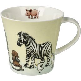 Tasse Goebel, B:10cm H:9,5cmbunt, Porzellan, Trinkgefäße, "Coffee-/Tea Mug Anouk - Tierisch gut"