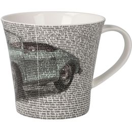 Tasse Goebel "Coffee-/Tea Mug Saxa- Porsche 356 Auratium Green", bunt, B:10,5cm H:9,5cm, Porzellan, Trinkgef&auml;&szlig;e, Tasse