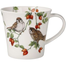 Tasse Goebel "Coffee-/Tea Mug Spatzen", bunt, B:10,5cm H:9,5cm, Porzellan, Trinkgefäße, Tasse