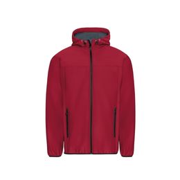 Softshelljacke TRIGEMA "TRIGEMA Klassische Softshell–Kapuzenjacke", Herren, Gr. M, rot (rubin), 88% Polyamid, 12% Elasthan, Jacken Softshelljacke