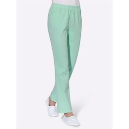Schlupfhose Classic Basics, Damen, Gr. 42, Normalgr&ouml;&szlig;en, blau (aqua), 100% Baumwolle, unifarben, lang, Hosen Schlupfhose