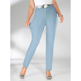 Stretch-Hose Stehmann, Damen, Gr. 100, Langgr&ouml;&szlig;en, blau (bleu), 72% Viskose, 25% Polyamid, 3% Elasthan, unifarben, lang, Hosen, Topseller