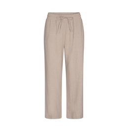 7/8-Hose Freequent "FQLAVA-ANKLE-PA", Damen, Gr. L, N-Gr, beige (sand melange), Web, Obermaterial: 55% Leinen, 45% Viskose, meliert, unifarben, 7/8-Länge, Hosen, aus Leinen und mit Kordelzug