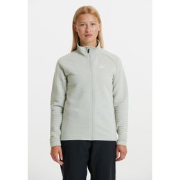 Skijacke SOS "Muju", Damen, Gr. XS, grau, 75% Polyester, 22% Viskose, 3% Elasthan, unifarben, normal, hoch geschlossener Ausschnitt, Jacken Skijacke, mit durchgehendem Rei&szlig;verschluss