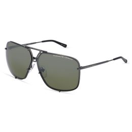 Porsche Design 8928 | Unisex-Sonnenbrille | Fassung: Vollrand, Pilot, Metall, Gun Matt | Glasfarbe: Gr&uuml;n