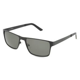 Fielmann AT 008 SUN FA | Herren-Sonnenbrille | Fassung: Vollrand, Quadratisch, Edelstahl, Schwarz Matt | Glasfarbe: Grau