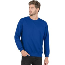 Sweatshirt TRIGEMA "TRIGEMA Sweatshirt", Herren, Gr. XL, blau (royal), Sweatware, 70% Baumwolle, 30% Polyester, Basic, lang, Rundhals, Sweatshirts Sweatshirt