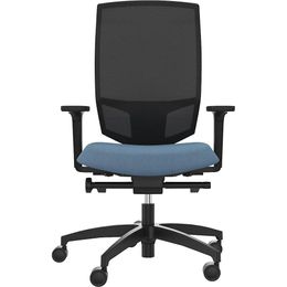Dauphin B&uuml;rodrehstuhl JUST EVO MESH, mit Netzr&uuml;ckenlehne, schwarz, wasserblau