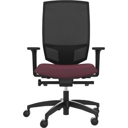 Dauphin B&uuml;rodrehstuhl JUST EVO MESH, mit Netzr&uuml;ckenlehne, schwarz, shirazrot