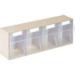 Klappkasten-System, Geh&auml;use-HxBxT 207 x 600 x 168 mm, 4 K&auml;sten, sandbeige kaiserkraft