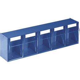 Klappkasten-System, Geh&auml;use-HxBxT 164 x 600 x 133 mm, 5 K&auml;sten, blau kaiserkraft