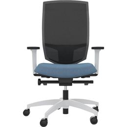 Dauphin B&uuml;rodrehstuhl JUST EVO MESH, mit Netzr&uuml;ckenlehne, wei&szlig;, wasserblau