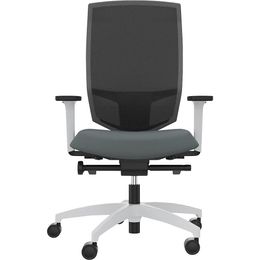 Dauphin B&uuml;rodrehstuhl JUST EVO MESH, mit Netzr&uuml;ckenlehne, wei&szlig;, grau