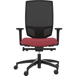 Dauphin B&uuml;rodrehstuhl JUST EVO MESH, mit Netzr&uuml;ckenlehne, schwarz, chilirot