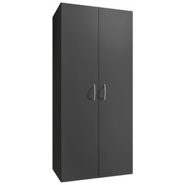 Xora Mehrzweckschrank, Graphit, Holzwerkstoff, 5 F&auml;cher, 70x185x40 cm, BQ - B&uuml;ndnis f&uuml;r Qualit&auml;t, Made in Germany, DIN EN ISO 9001, stehend, Waschk&uuml;che, Mehrzweckschr&auml;nke