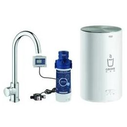 Grohe Red Mono Standventil Set, Ausladung 153mm, C-Auslauf, mit Grohe Red Boiler Gr&ouml;&szlig;e M, 30085001, Farbe: Chrom