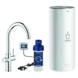 Grohe Red Duo Einhand-Sp&uuml;ltischbatterie Set, Ausladung 224mm, C-Auslauf, mit Grohe Red Boiler Gr&ouml;&szlig;e L, 30079001, Farbe: Chrom