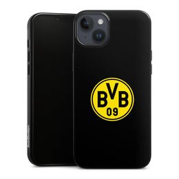 DeinDesign iPhone 14 Plus Handy Silikon H&uuml;lle Case schwarz Handyh&uuml;lle Logo Borussia Dortmund Bvb