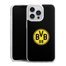 DeinDesign iPhone 13 Pro Handy Silikon H&uuml;lle Case wei&szlig; Handyh&uuml;lle Logo Borussia Dortmund Bvb Silikon Case