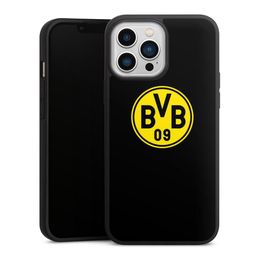 DeinDesign iPhone 13 Pro Max Handy Premium Silikon H&uuml;lle Handyh&uuml;lle schwarz Case Logo Borussia Dortmund Bvb Silikon Premium Case