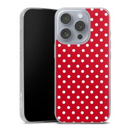 DeinDesign iPhone 16 Pro Handy Slim Case Silikon Handyh&uuml;lle transparent H&uuml;lle extra d&uuml;nn Retro Polka Dots Points Silikon Slim Case