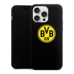 DeinDesign iPhone 15 Pro Max Handy Premium Silikon H&uuml;lle Handyh&uuml;lle schwarz Case Logo Borussia Dortmund Bvb Silikon Premium Case