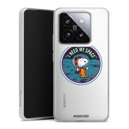 DeinDesign Xiaomi 14T Pro Handy Silikon H&uuml;lle Case transparent Handyh&uuml;lle Peanuts Weltall Snoopy Silikon Case