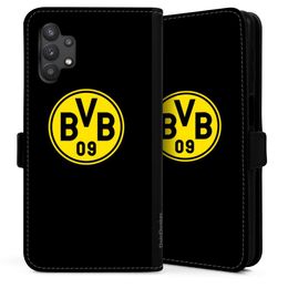 DeinDesign Galaxy A32 5G Handy Klapph&uuml;lle Handyh&uuml;lle aus Kunst Leder schwarz Flip Case Borussia Dortmund Logo Bvb Sideflip mit langer Lasche