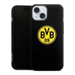 DeinDesign iPhone 15 Handy Premium Silikon H&uuml;lle Handyh&uuml;lle schwarz Case Logo Borussia Dortmund Bvb Silikon Premium Case