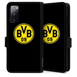 DeinDesign Galaxy S20 Handy Klapph&uuml;lle Handyh&uuml;lle aus Kunst Leder schwarz Flip Case Borussia Dortmund Logo Bvb Sideflip mit Lasche