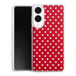 DeinDesign Galaxy S25 Edge Handy Silikon H&uuml;lle Case transparent Handyh&uuml;lle Retro Points Polka Dots Silikon Case
