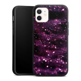 DeinDesign iPhone 12 mini Handy Premium Silikon H&uuml;lle Handyh&uuml;lle schwarz Case Glitzer Glitter Muster Silikon Premium Case