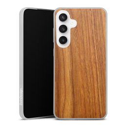 DeinDesign Galaxy S24 FE 5G Handy Slim Case Silikon Handyhülle transparent Hülle extra dünn Wooden Look Larch Wood Silikon Slim Case