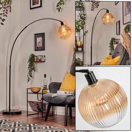 hofstein Koyoto Bogenlampe Glas 25 cm Schwarz, 1-flammig