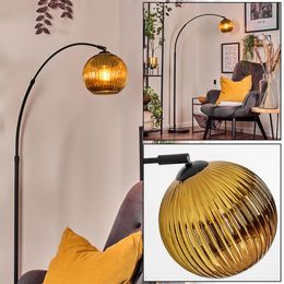 hofstein Koyoto Bogenstehlampe Glas 20 cm Schwarz, 1-flammig