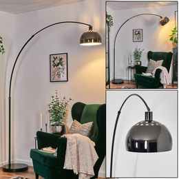 hofstein Baloca Bogenlampe 27 cm Chrom, Schwarz, 1-flammig