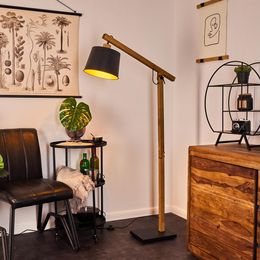 hofstein Tatodere Bogenstehlampe Holz dunkel, Schwarz, 1-flammig