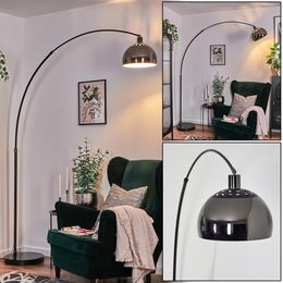 hofstein Baloca Bogenlampe 27 cm Chrom, Schwarz, 1-flammig