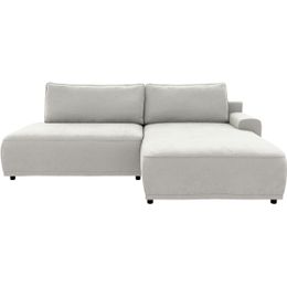 Ecksofa Trendmanufaktur, B:250cm H:82cm T:167cm, wei&szlig;, 100% Polyester, Wohnzimmer, Sofas, "Fordon II, Schlafsofa mit Bettkasten, Couch in L-Form,