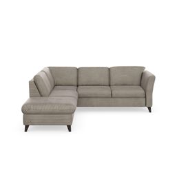 Ecksofa Home Affaire, B:252cm H:86cm T:213cm, grau, 95% Polyester, 5% Polyamid, Wohnzimmer, Sofas, "Trelleborg L-Form", wahlweise mit Bettfunktion