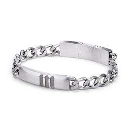 Fynch-Hatton Herren Armband "Schmuck Geschenk Edelstahl Armkette Curb Chain", 18,5cm, Edelstahl, silber, Edelstahl, Armbänder