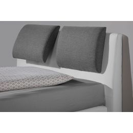 Boxspringbett Maintal, B:152cm L:212cm, grau, Strukturstoff-Bezug 100% Polyester;Kunstleder 100% PU;Bezug der Spiegelfl&auml;che Matratzendrell aus 100%